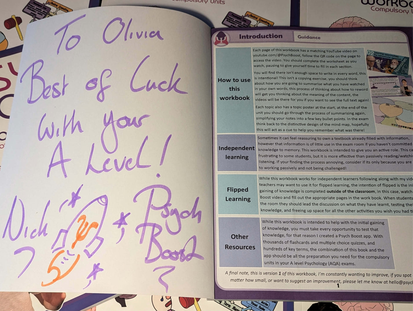 Psych Boost Worksheets - Compulsory units: for Psychology A level AQA